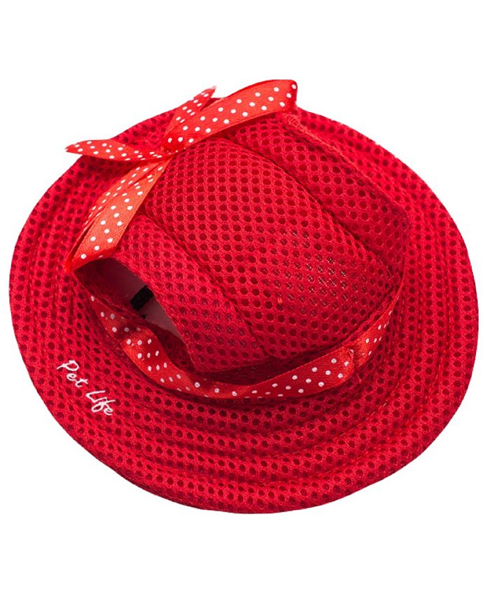 Pet Life 'Sea Spot Sun' UV Protectant Adjustable Mesh Brimmed Dog Hat ...