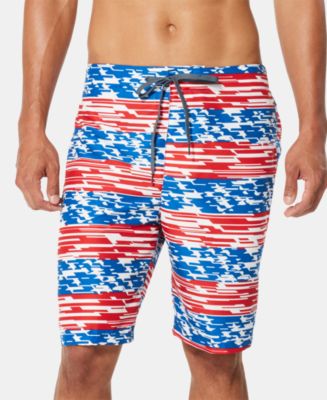 Speedo Men's American Flag Stripe TurboDri 9" E-Board Swim Trunks - Macy's