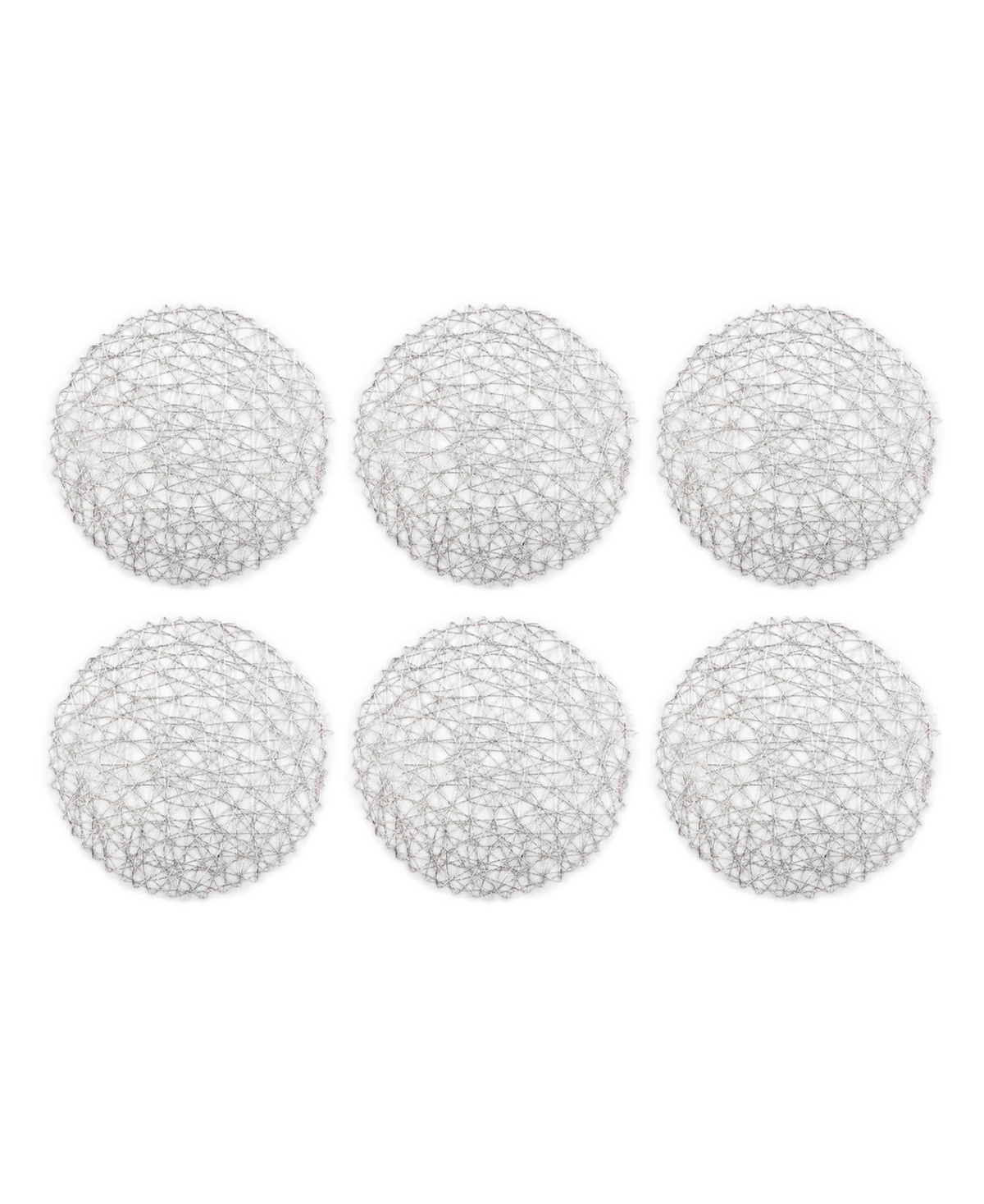 Click here for Woven Paper Round Placemat  Set of 6 - Silver prices