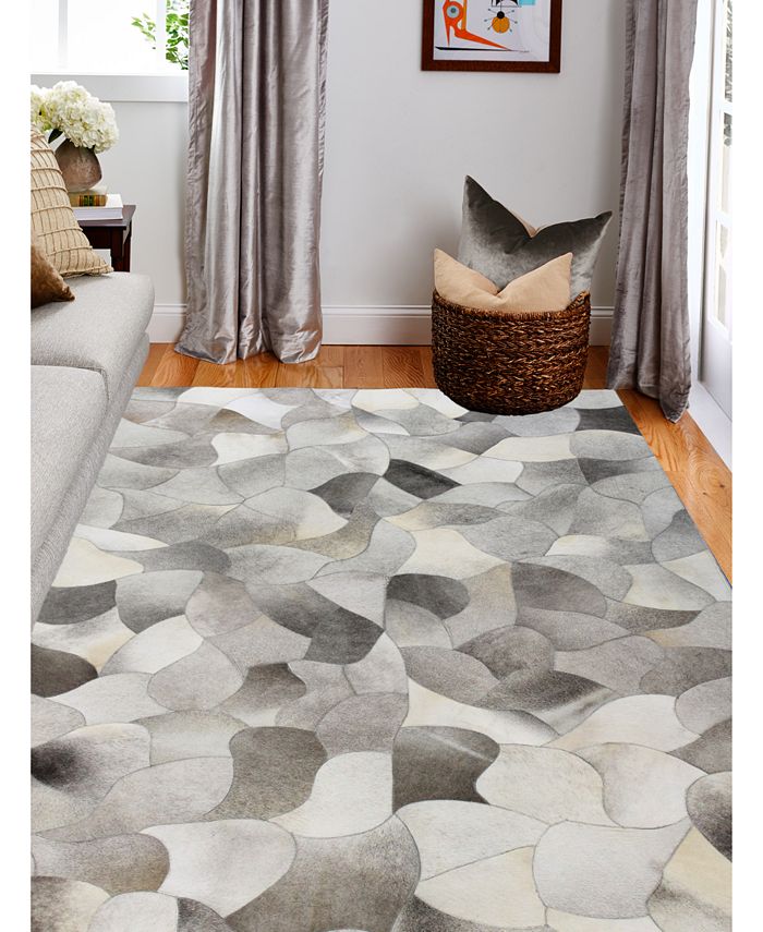 BB Rugs Cowhide HID-7 Grey 4' x 6' Area Rug - Macy's