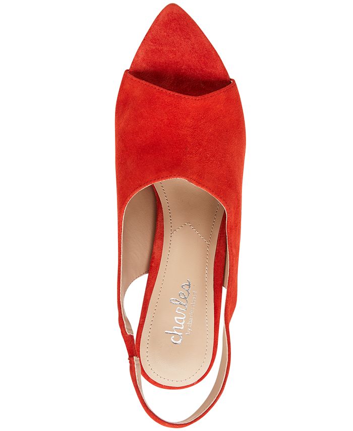 CHARLES by Charles David Trapp Slingback Peep Toe Sandals & Reviews ...