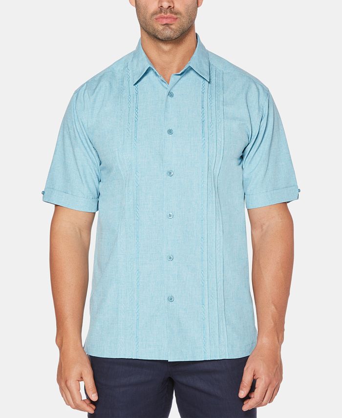 Cubavera Men's Geo Print Embroidered Shirt - Macy's