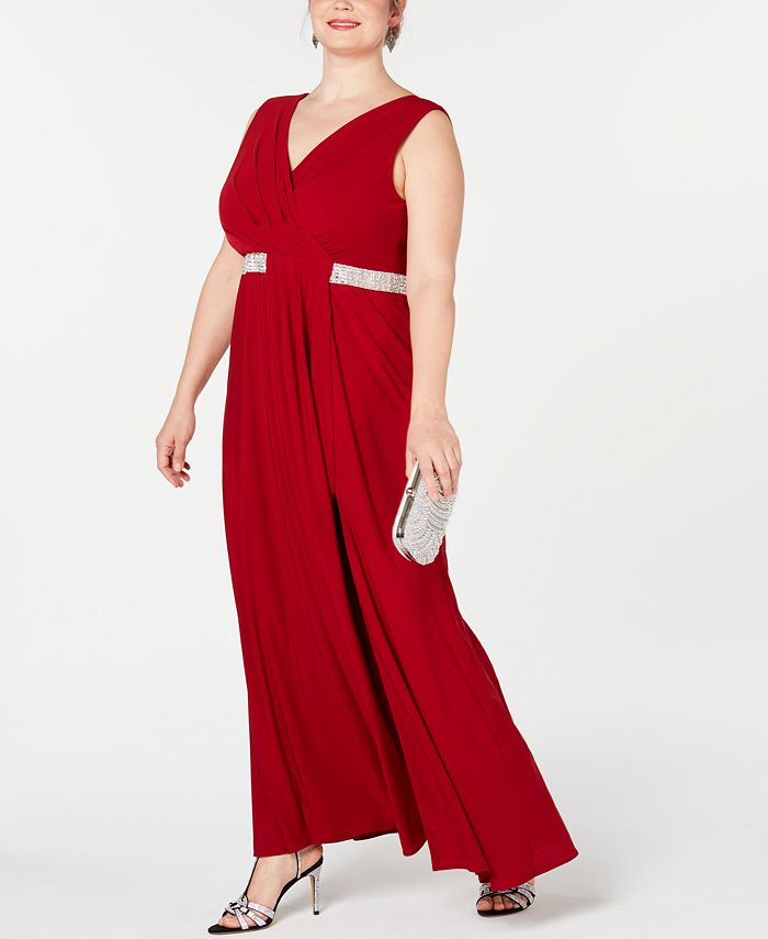 Morgan & Company Trendy Plus Size Embellished Gown - Macy's