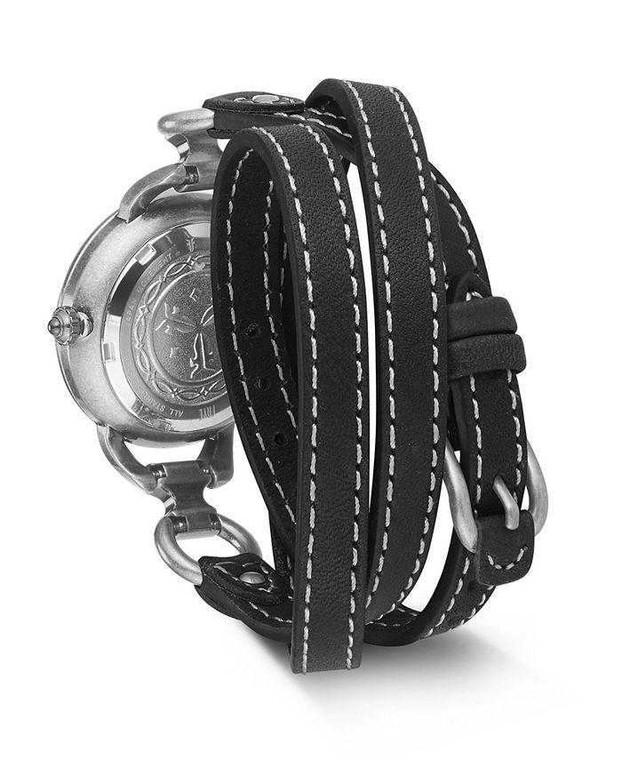 Frye Ladies' Ilana Black Leather Triple Wrap Watch - Macy's