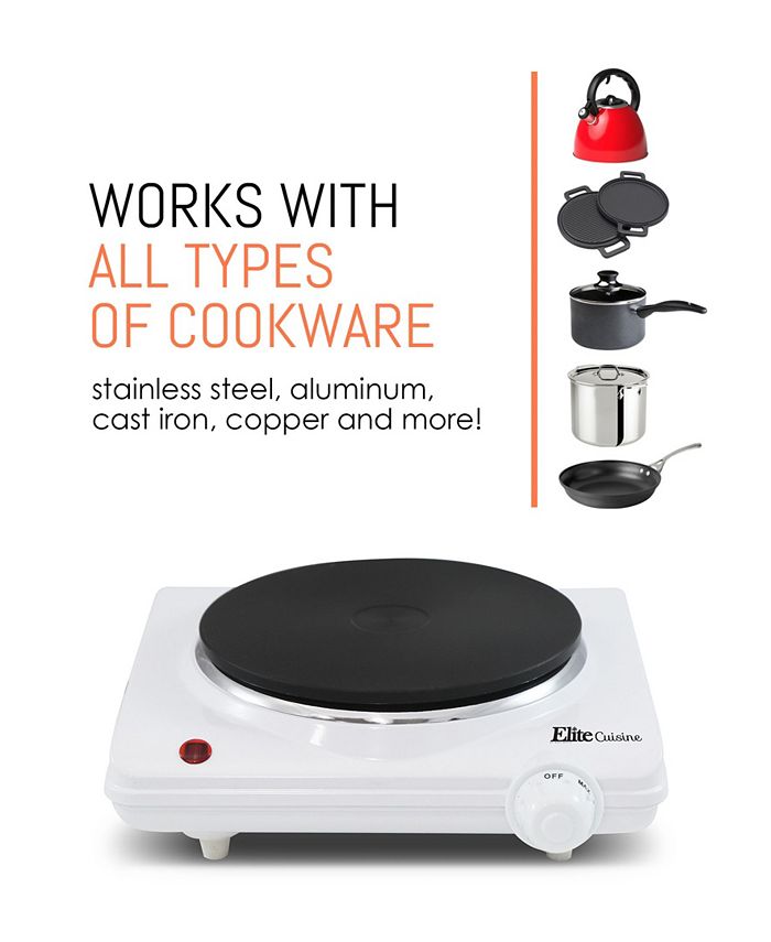 Elite Gourmet Elite Cuisine Countertop Single Flat Burner, Electric Hot ...