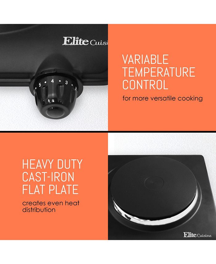 Elite Gourmet Elite Cuisine Countertop Single Flat Burner, Electric Hot ...