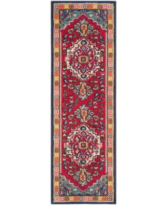Safavieh Monaco MNC207 Red and Turquoise 2'2" x 6' Runner Area Rug - Macy's