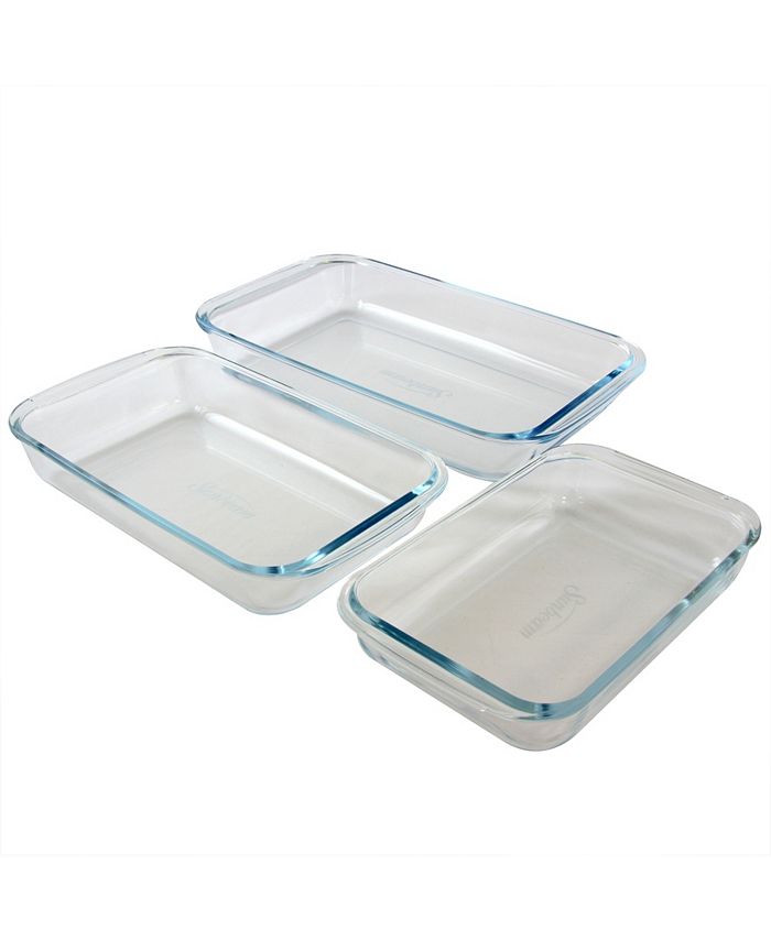 Gibson Sunbeam Everyday Casseroles 3 Piece Borosilicate Glass Bakeware ...