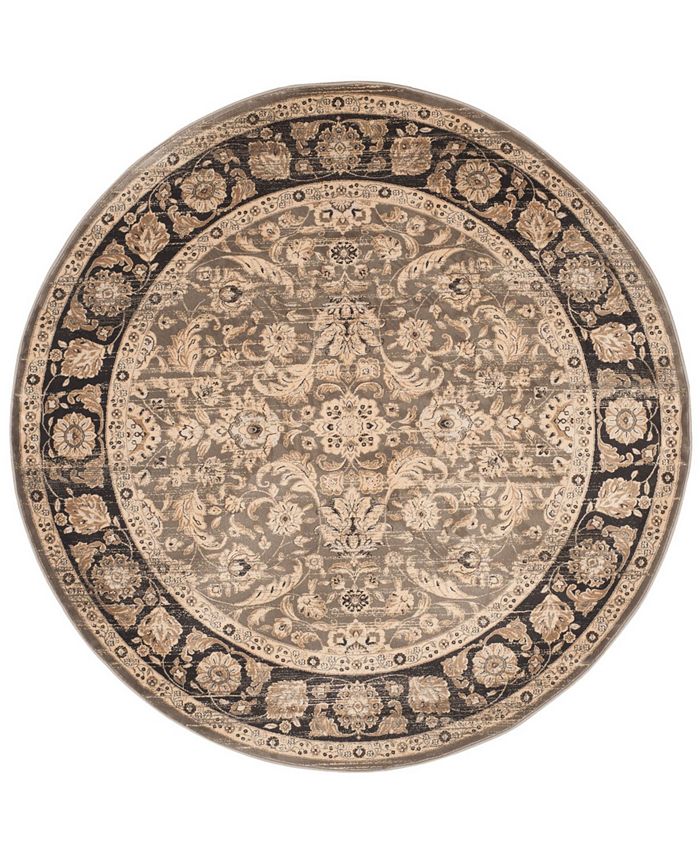 Safavieh Vintage Taupe and Black 6'7" x 6'7" Round Area Rug - Macy's