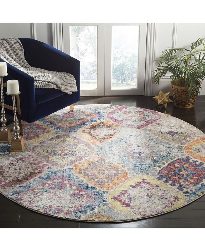 Safavieh Bristol Blue and Light Gray 7' x 7' Round Area Rug - Macy's