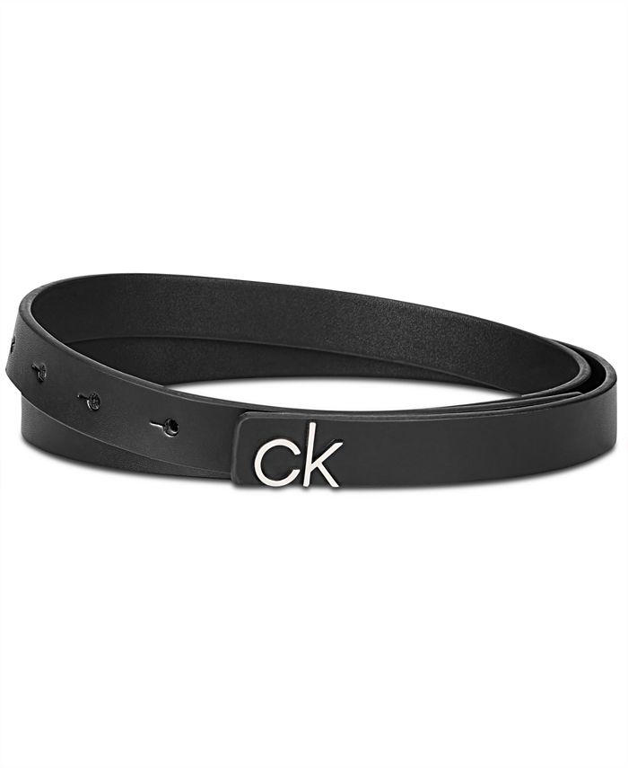 Calvin Klein Skinny Flat Strap Belt - Macy's
