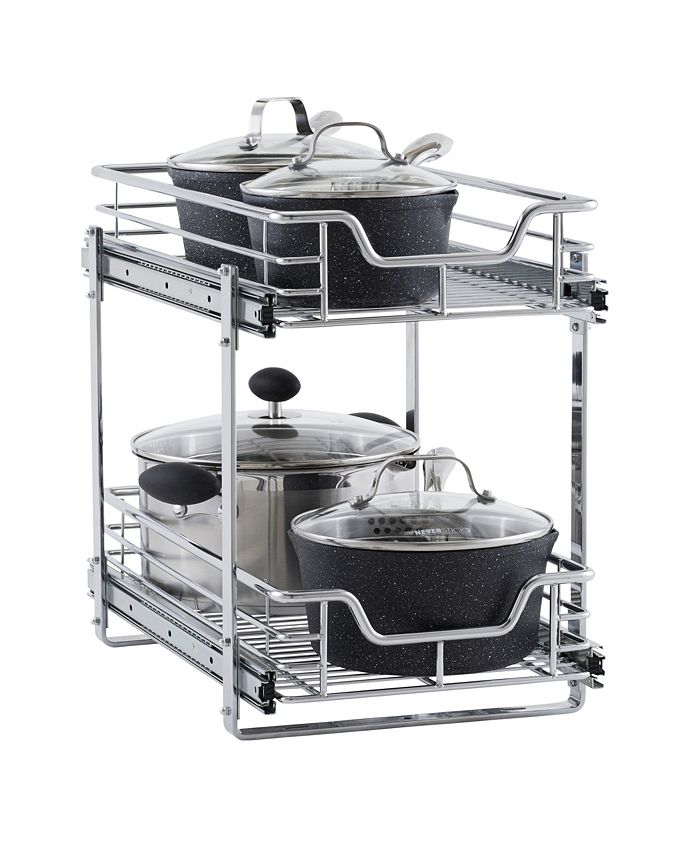 Household Essentials Glidez Dual Slide 2-Tier Sliding Cabinet Organizer ...
