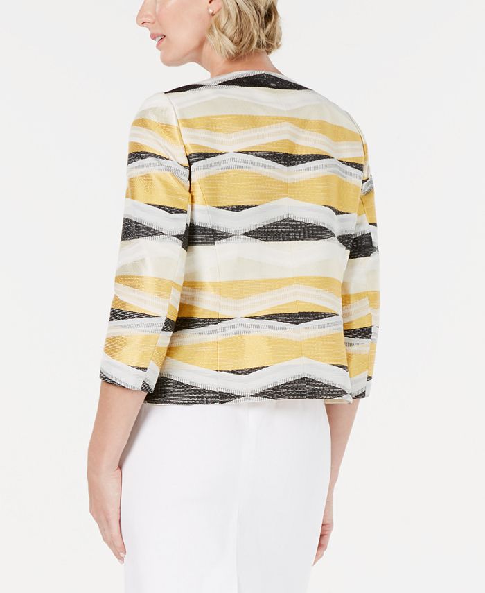 Kasper Petite Jacquard Flyaway Jacket - Macy's