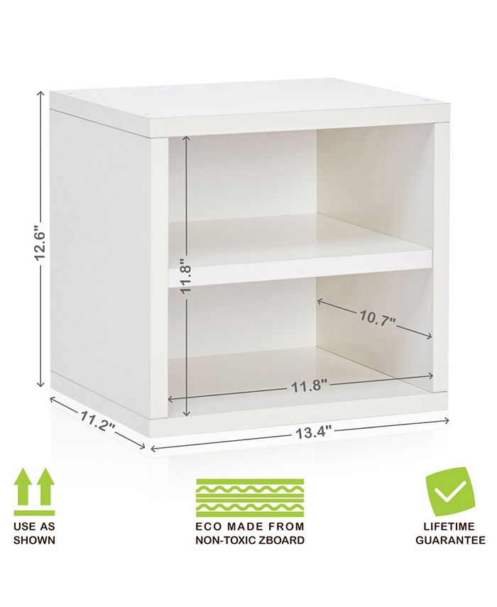 Way Basics Eco Stackable Connect Storage Cube with Shelf and Cubby ...
