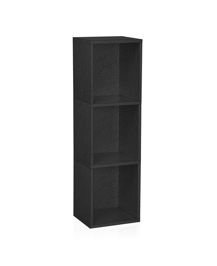 Way Basics Eco 3 Shelf Triple Cube Plus Narrow Bookcase and Storage ...