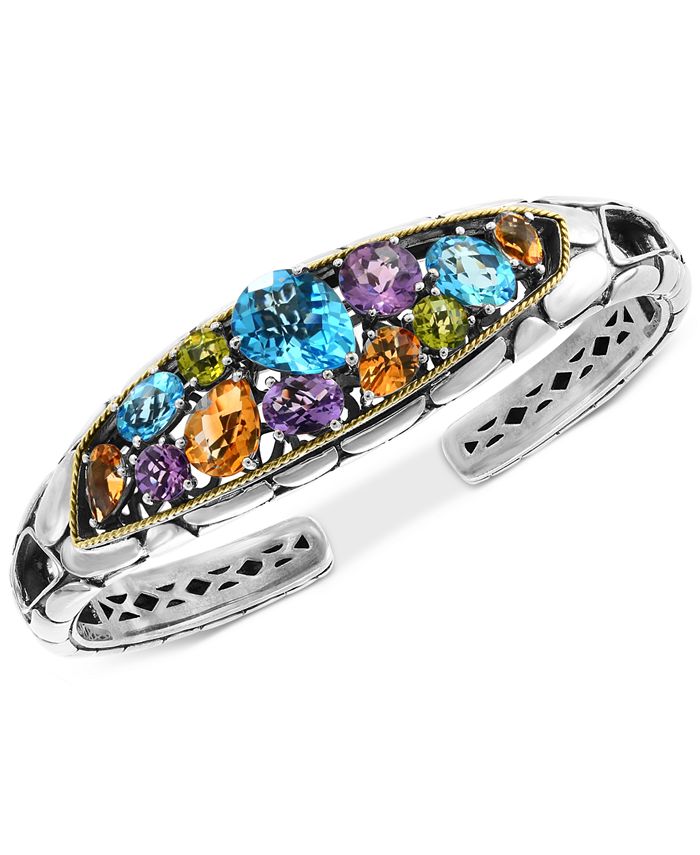EFFY Collection EFFY® Multi-Gemstone Cuff Bracelet (14-1/5 ct. t.w.) in ...