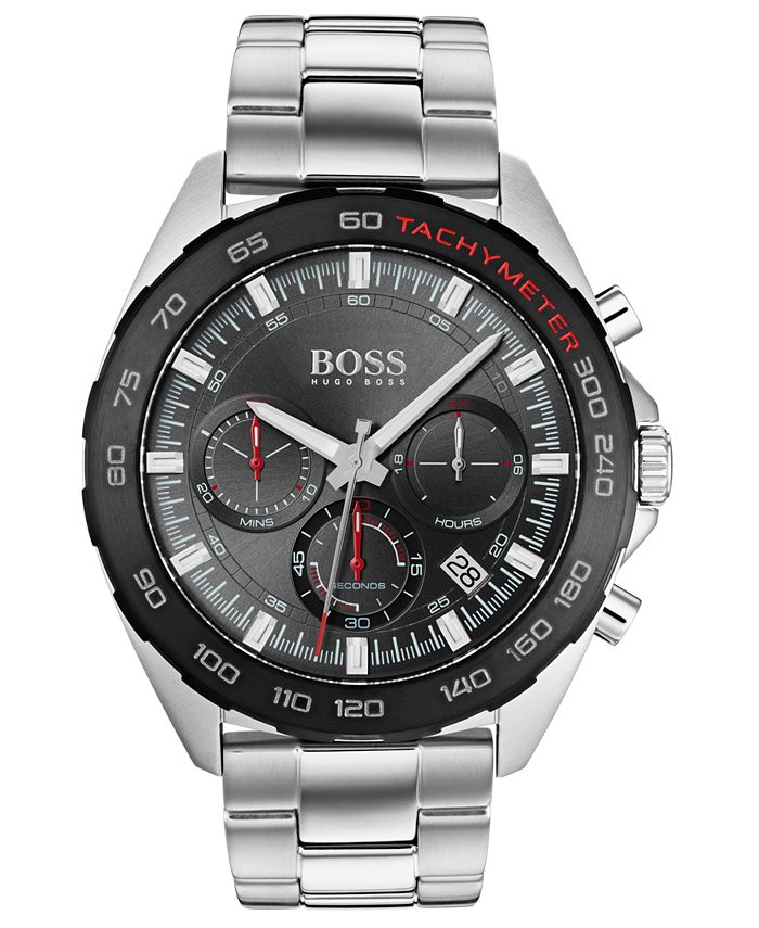 BOSS Men's Chronograph Intensity Stainless Steel Bracelet Watch 44mm ...