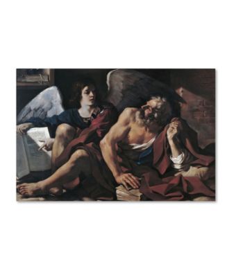 Guercino 'Saint Matthew And The Angel' Canvas Art - 24" x 16" x 2" - Macy's