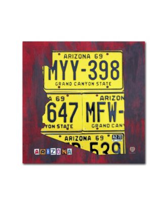 Design Turnpike 'Arizona License Plate' Canvas Art - 35" x 35" x 2 ...