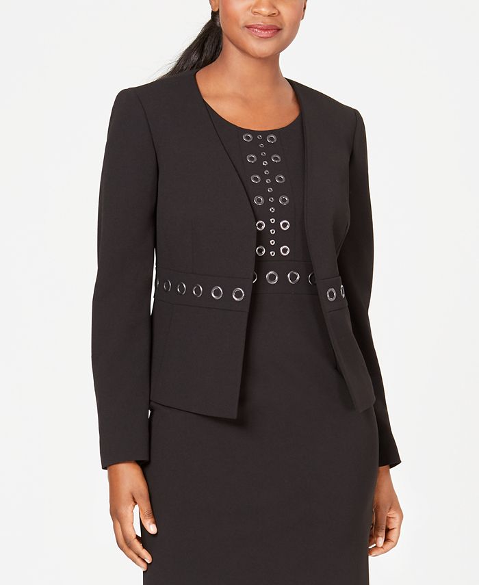 Kasper Collarless Grommet Jacket - Macy's