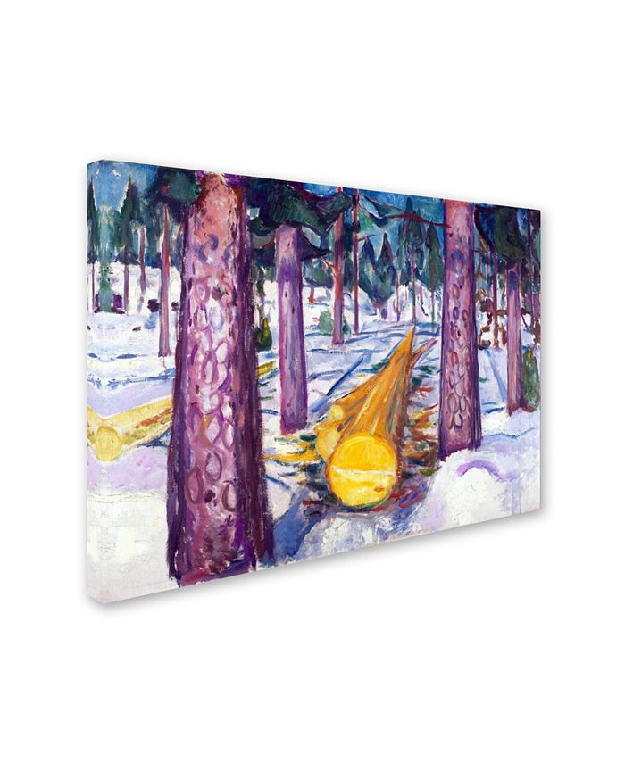 Trademark Global Edvard Munch 'The Yellow Log' Canvas Art - 19" x 14" x ...