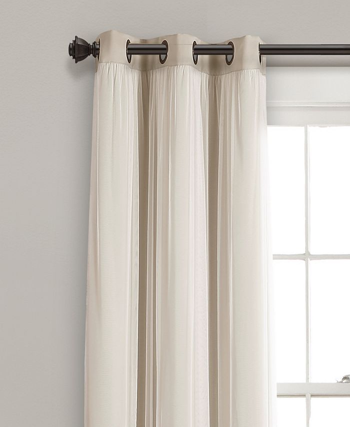 Lush Décor Grommet Sheer Panel with Insulated Blackout Lining Set, 38 ...