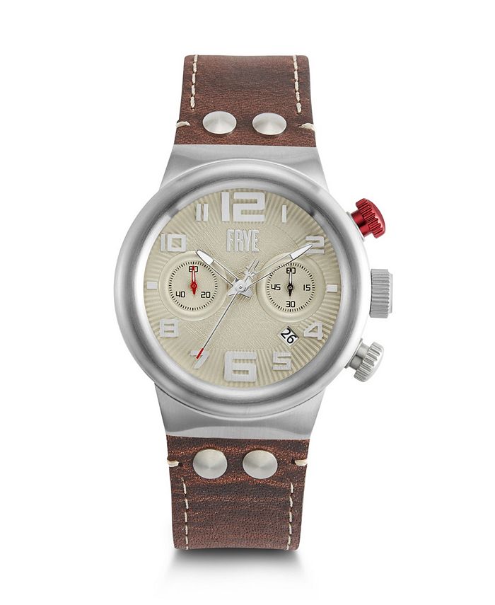 Frye Mens' Harness Chronograph Saddle Leather Strap Watch - Macy's
