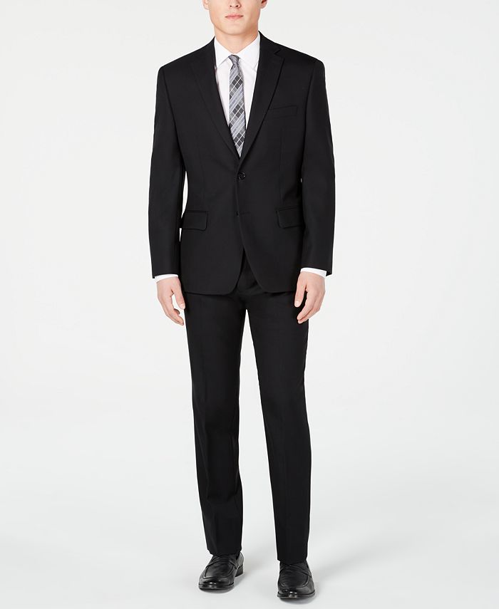 Michael Kors Men's Classic Fit Black Solid Suit - Macy's
