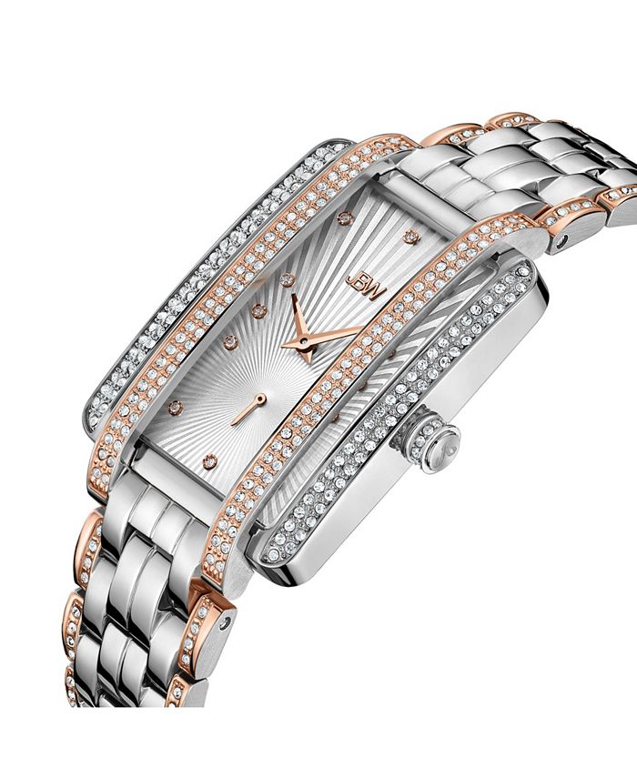 Jbw Women's Mink Diamond (1/8 ct.t.w.) Stainless Steel Watch - Macy's
