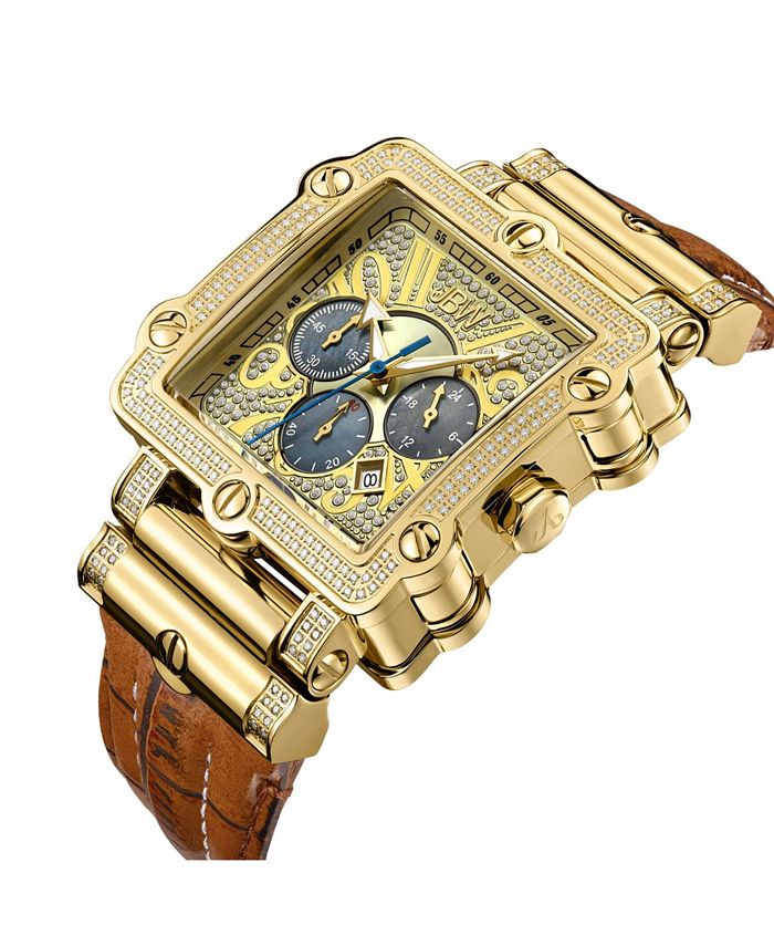 Jbw Men's Phantom Diamond (1 ct.t.w.) 18k Gold Plated Stainless Steel ...