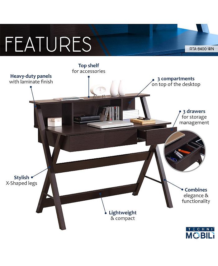 RTA Products Techni Mobili Writing Desk - Macy's
