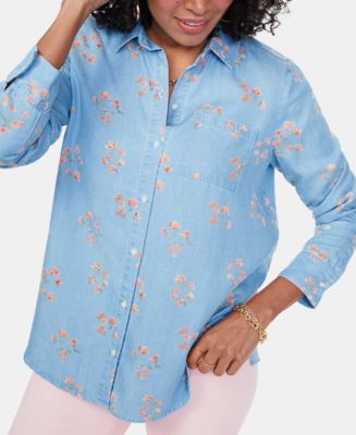 NYDJ Printed A-Line City Shirt - Macy's