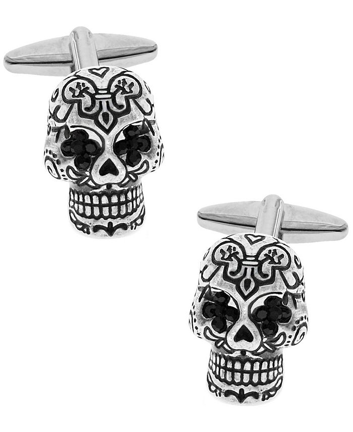Rhona Sutton Sutton Silver-Tone Cubic Zirconia Sugar Skull Cufflinks ...