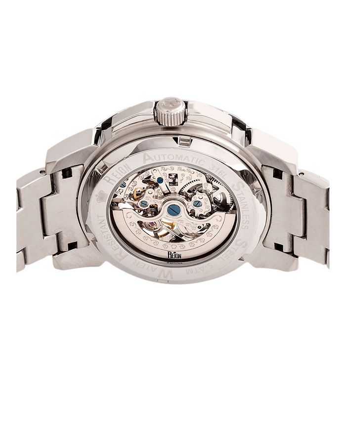Reign Philippe Automatic White Dial, Skeleton Bracelet Stainless Steel ...