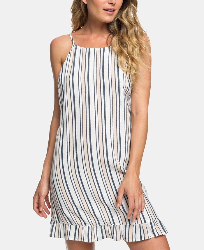 Roxy Juniors' Striped Ruffle-Hem Dress - Macy's