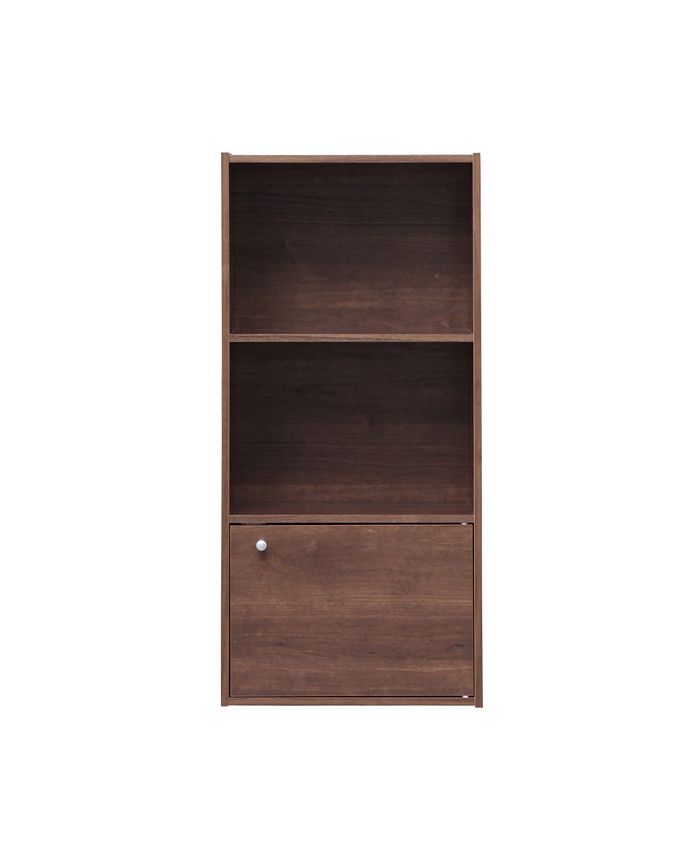 IRIS USA 3 Tier Wood Storage Shelf with Door - Macy's