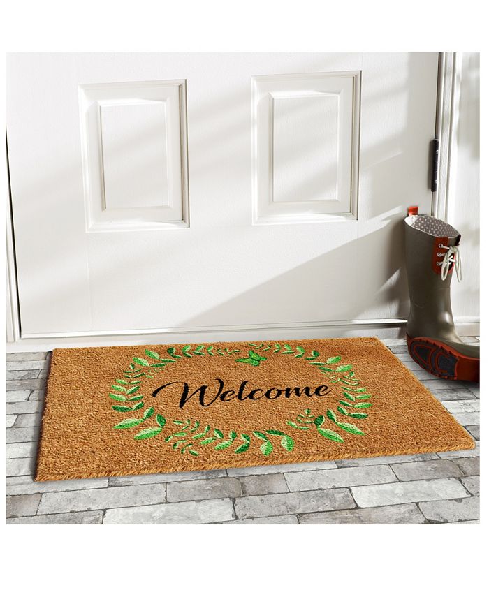 Home & More Vine Wreath 17" x 29" Coir/Vinyl Doormat - Macy's