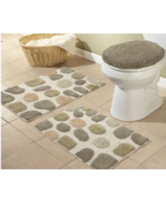 Better Trends 3 Piece River Rocks Bath Mat Set - Macy's