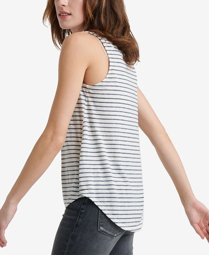 Lucky Brand Striped Scoop-Neck Basic Tank Top - Macy's