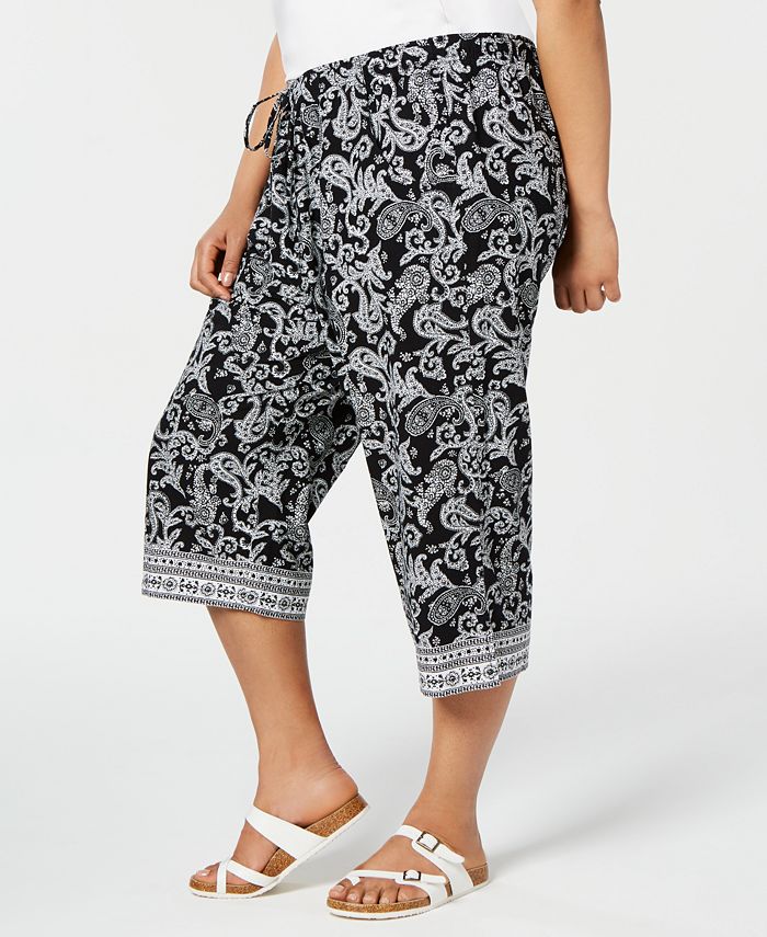 Karen Scott Plus Size Paisley Parade Capri Pants, Created for Macy's ...