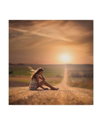 Jake Olson 'Child Relaxing' Canvas Art - 35" x 2" x 35" - Macy's