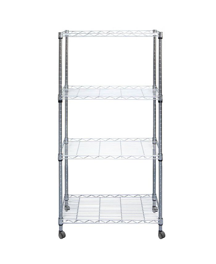 Mind Reader 4 Tier Adjustable Heavy Duty Metal Storage Rack Shelving ...