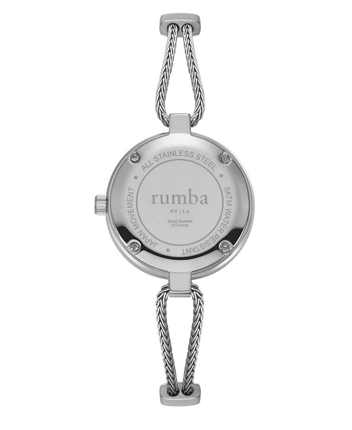 RUMBATIME Gramercy Round Gem Cut Stainless Steel Silver Mesh Watch - Macy's