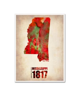 Naxart 'Mississippi Watercolor Map' Canvas Art - 19" x 14" x 2" - Macy's