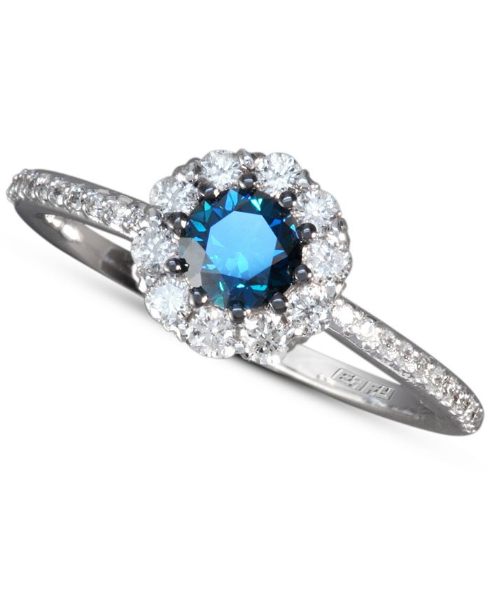 EFFY Collection Bella Bleu by EFFY® Blue and White Diamond Ring (3/4 ct ...