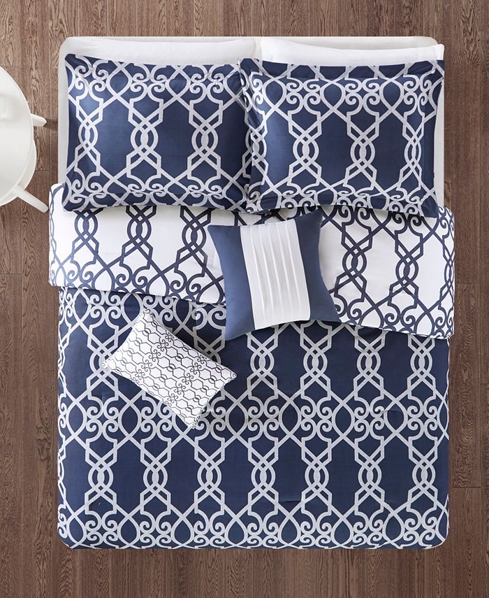510 Design Neptune Full/Queen 5 Piece Reversible Print Comforter Set ...