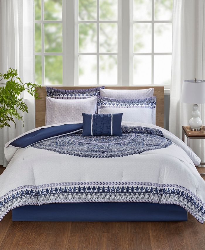 Madison Park Essentials Hailie Cotton 9-Pc. Comforter Set, Queen - Macy's