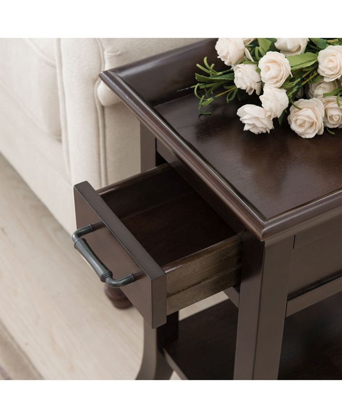 Leick Home Traditional Cherry Tray Edge Chairside Table - Macy's