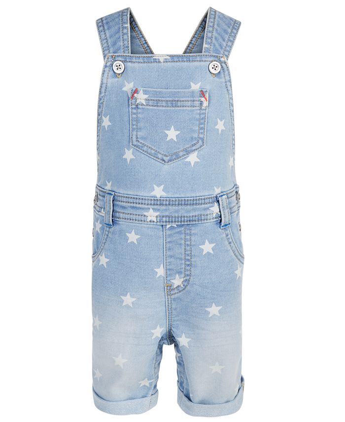 First Impressions Baby Boys Star-Print Denim Shortalls, Created for ...