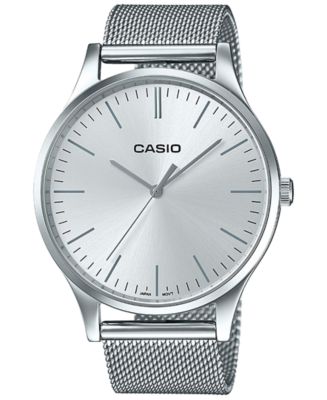 Casio Women's Stainless Steel Mesh Bracelet Watch 38mm - Macy's